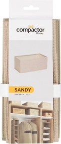 Béžový látkový úložný box 28x12x12 cm Sandy – Compactor
