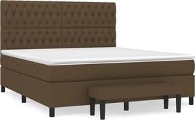 Box spring postel s matrací tmavě hnědá 180x200 cm textil 3136856