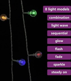 vidaXL Světelný řetěz kulaté žárovky 20 m 200 LED 8 funkcí [328813] Barva: Modrá