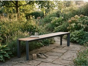 Tmavě šedo-hnědá kovová zahradní lavice Silea – Garden Pleasure