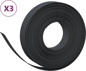 Travní lemy 3 ks černé 10 m 10 cm polyethylen 3155433