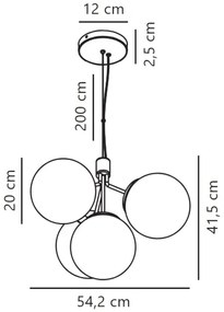 Nordlux - Lustr na lanku IVONA 4xE27/28W/230V zlatá
