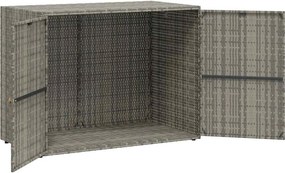 Zahradní úložná skříň šedá 100 x 55,5 x 80 cm polyratan 319869