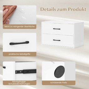 Costway Komoda se 2 zásuvkami, stohovatelná zásuvková skříň, dřevěný