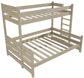 Vomaks Patrová postel s rozšířeným spodním lůžkem PPS 003 Rozměr: 90/120 x 200 cm, Barva: bezbarvý lak, Varianta: vlevo