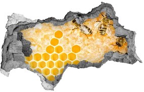 Wallmuralia Díra 3D fototapeta nálepka Včely 95x73 cm