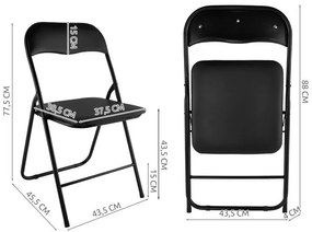 Malatec Skládací židle, černá, 7890