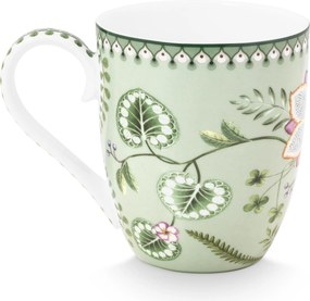 Pip Studio Lily &amp; Lotus hrnek XL 440ml, zelený (Porcelánový hrnek)