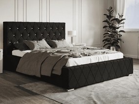 Velká luxusní postel 200x200 cm Emily Barva: Černá - Fuego 159