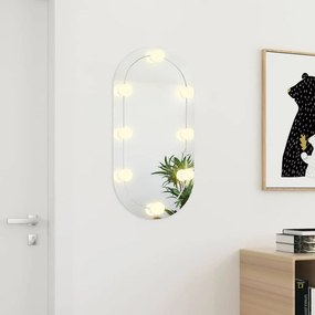 Zrcadlo s LED světly 80 x 40 cm sklo oválné 3102975
