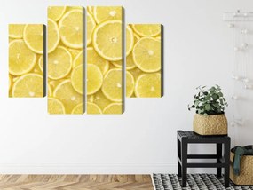 Vícedílný obraz Plátky Citronu Nedostatek Nedostatek Přírodní plátno 200x150