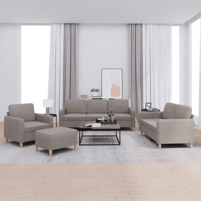 4dílná sedací souprava s poduškami taupe textil 3202069