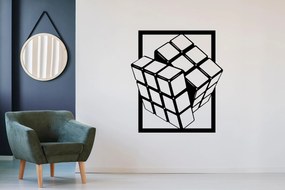 Lepy.cz Samolepka na zeď Rubikova kostka Velikost (šířka x výška): 45x50cm, Barevná varianta: Černá