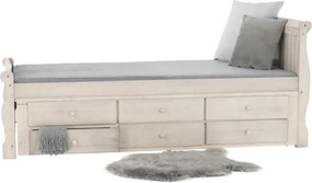 Postel s přistýlkou, 90x200, antická bílá, ANTIKO Kondela 0000258490