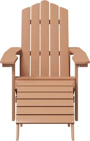 Zahradní křeslo Adirondack s podnožkou a stolkem HDPE hnědé 3095710