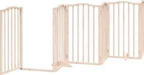 Zábrana pro psy s dvířky skládací 12 panelů 600 cm topol 3155589