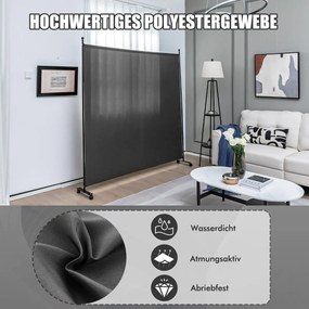 Costway Dělicí příčka pro jednu místnost s panelovou širokou zástěnou na ochranu