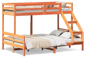 Patrová postel 80 x 200/140 x 200 cm voskově hnědá borové dřevo