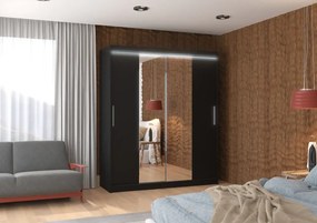 Posuvná skříň se zrcadlem a LED osvětlením DALLAS 180