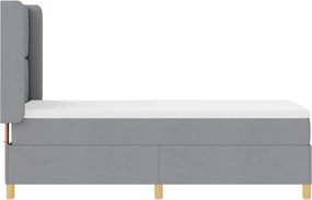 Postel s boxspringem s čelo Světle šedá 80 x 200 cm textil 3341861