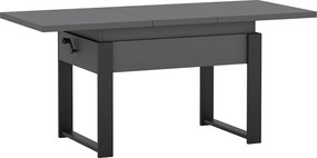 Rozkládací polohovací konferenční stolek HOGO 3v1 | 120-157x62,5-74,5x67 cm | síla horní desky 32 mm | tmavě šedá/černé nohy
