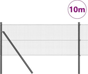Zemní upevnění svařované drátěné ploty 10 x 0,6 m Šedá Síťovina 3351801