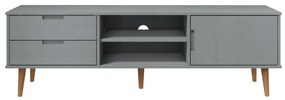 TV stolek Molde - masivní borové dřevo - 158x40x49 cm | šedý