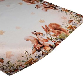 Ubrus Veveričky v podzimním lese 85 × 85 cm