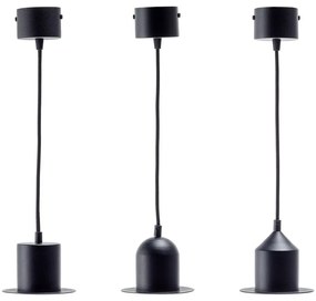 Set 3 černých závěsných svítidel EMKO Hat