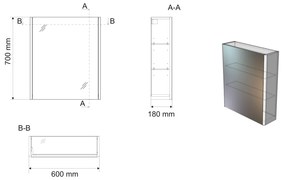 Aqualine Deneb galerka 60 x 70 x 18 cm bílá mat DN060