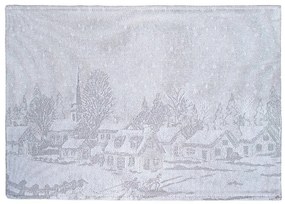 SCANquilt prostírání MOTIV LUREX zima šedostříbrná prostírání cca 30 x 45 cm