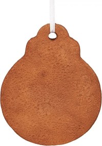 Hnědá vánoční závěsná dekorace perníková koule - 8*2*10 cm