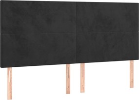 Box spring postel s matrací a LED černá 160x200 cm samet 3136013