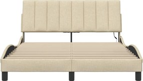 Rám postele bez matrace Hanko krémový 140 x 190 cm textil 3310459