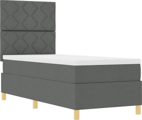 Postel s boxspringem s čelo Tmavě šedá 80 x 200 cm textil 3339652