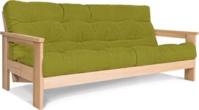 Marior Home Rozkládací futonová pohovka Mexico - Přírodní buk olejovaný / Green