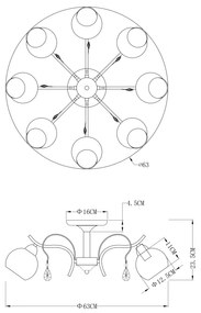 GLOBO PERDITA 54711-8 Stropní svítidlo