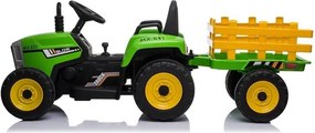 LEAN CARS Bateriový traktor s přívěsem XMX611 zelený