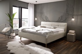 Čalouněná postel LOTTE 180x200 s úložným prostorem, béžová