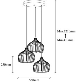 Závěsný lustr Bek II zlatý