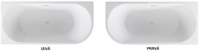 BESCO Volně stojící vana ZOYA bílá Barva sifonu - Chrom, Rozměr vany - 150 × 75 cm, Způsob provedení - Pravé VANZOYA150P