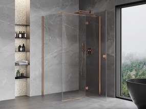 Mexen Mist HT, sprchový kout s výklopnými dveřmi pravý 100 x 85 cm, čiré sklo, měděná matná, 8A5T-100-085-65-00-P