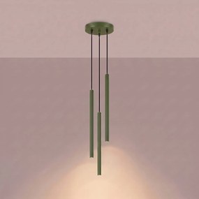 Sollux Lighting Závěsné svítidlo ARCHE 3P olivově zelené
