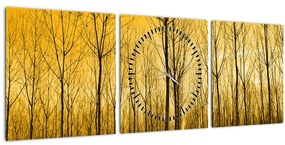 Obraz - Plantáž stromů (s hodinami) (90x30 cm)