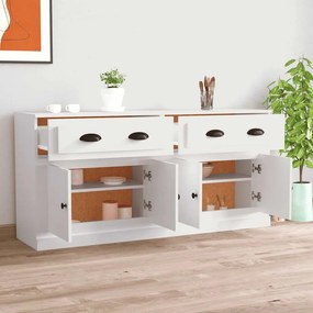 Příborníky 2 ks bílé kompozitní dřevo 3185263