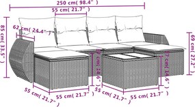 7dílná zahradní sedací souprava s poduškami béžová polyratan 3254066
