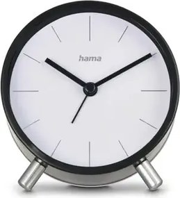 Hama Flores černá / budík / řízený rádiovým signálem / průměr 11 cm /