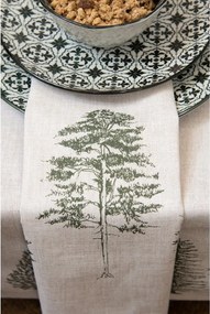 Béžový bavlněný ubrus se stromky Natural Pine Trees - 150*250 cm