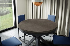 jídelní stůl rozkládací kulatý NARVIC 100-176 cm - concrete brown