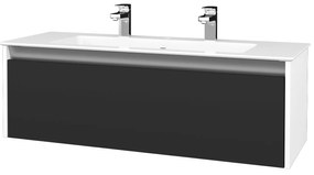 Dřevojas Koupelnová skříň BONO SZZ 120 (umyvadlo Pura) Varianta: N01 Bílá lesk / D09 Arlington